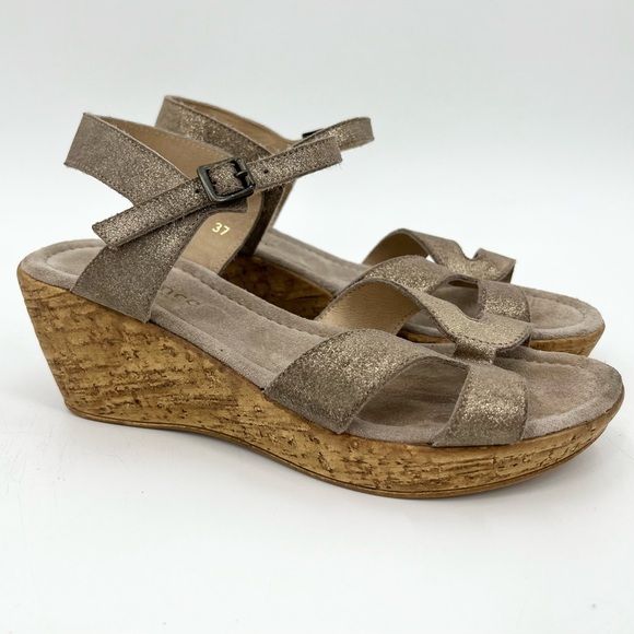 Sundance | Shoes | Sundance Sparkly Suede Cork Wedge Sandals Eu 37us ...